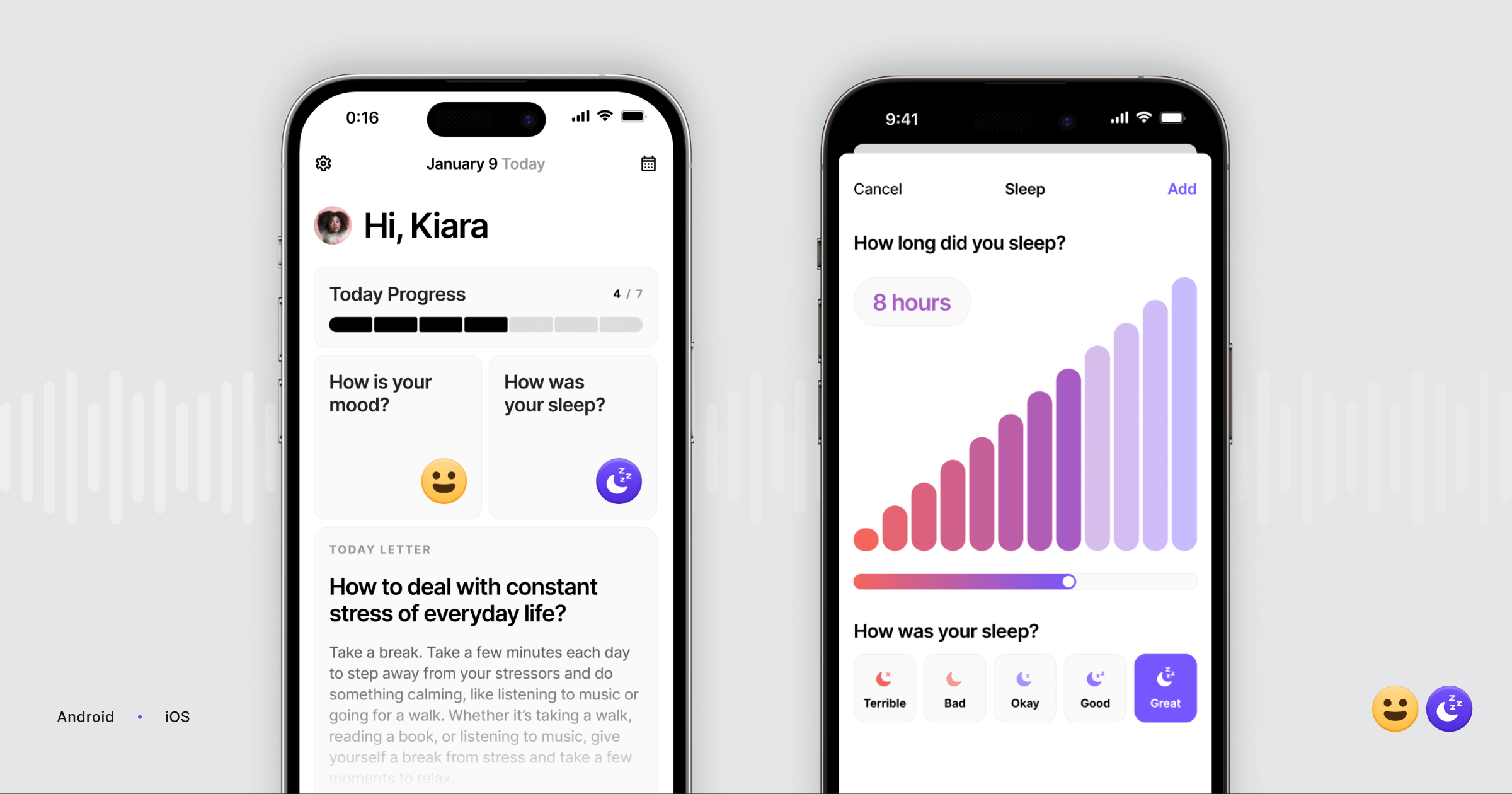 UX/UI design for a Mental Health Mobile & Web App – Goodface agency